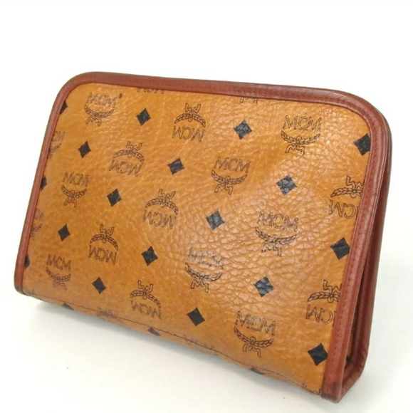 MCM | Bags | Authentic Mcm Old Design Logo Printed Clutch Bag | Poshmark